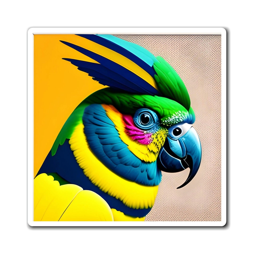 Parrot Refrigerator Magnet, Parrot Digital Art,magnet for Parrot Owner ...