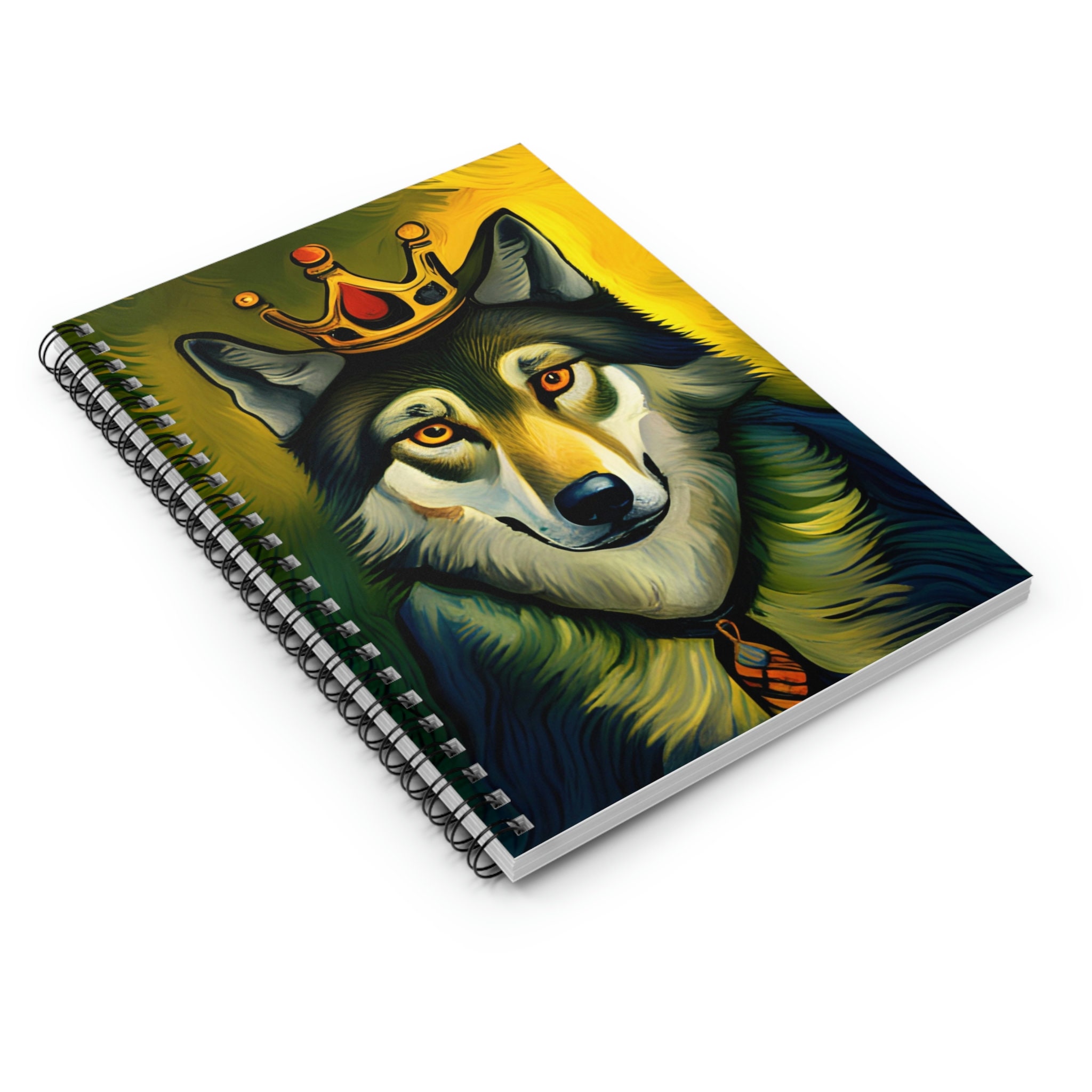 Wolf Spiral Notebook Wolf Art Notebook Wolf Fantasy Art Van Gogh Style ...