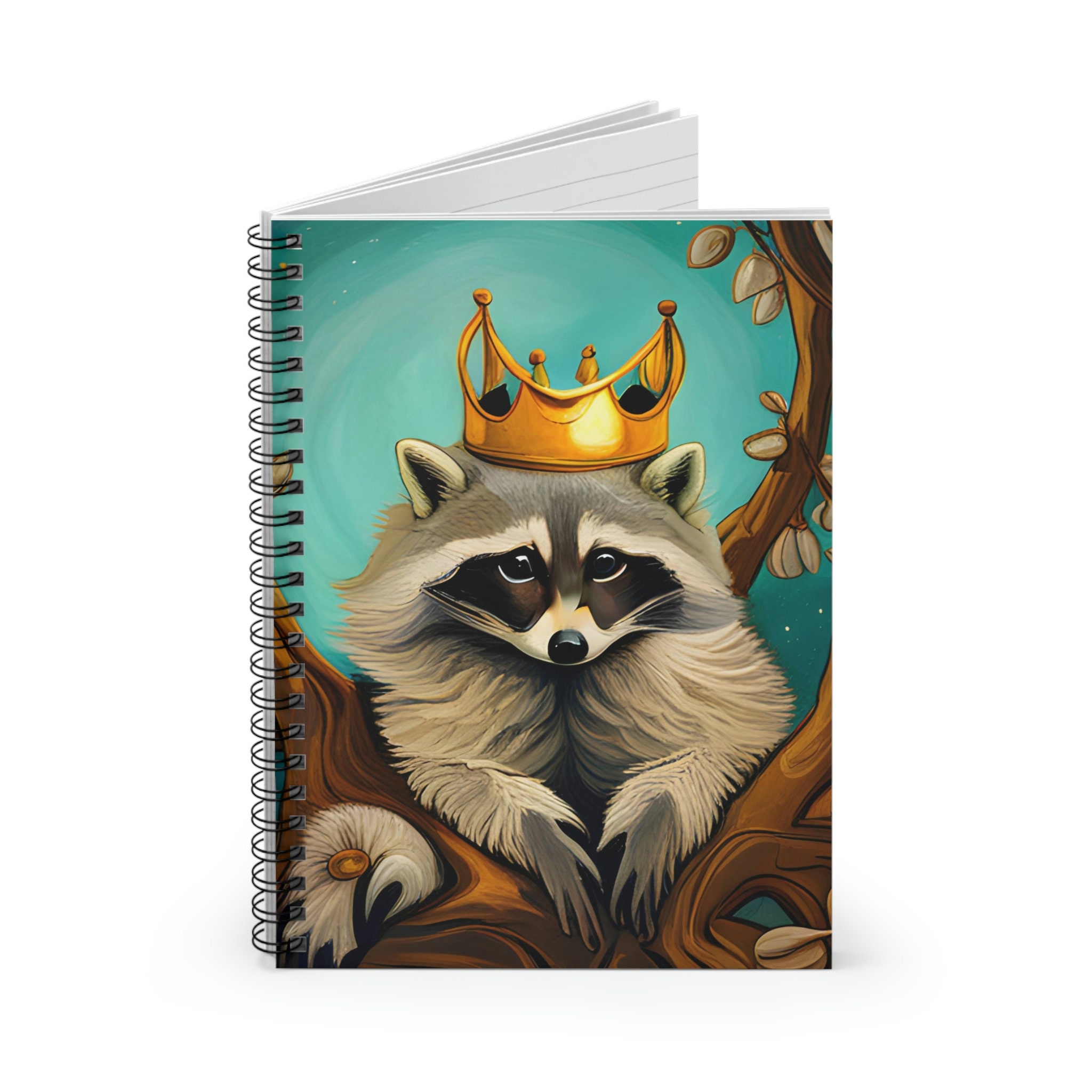 Raccoon Spiral Notebook Raccoon Art Ruled Line Notebook Raccoon Tree ...