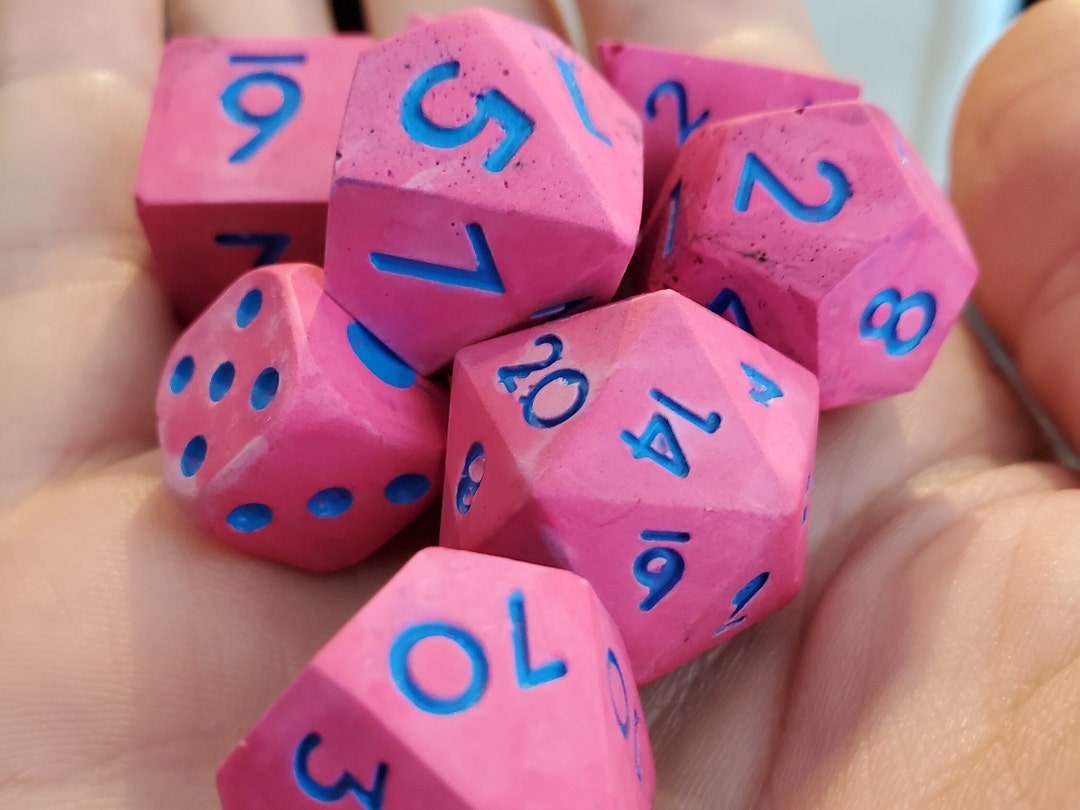 Concrete D&D Dice Set of 8 Custom Colored - Etsy
