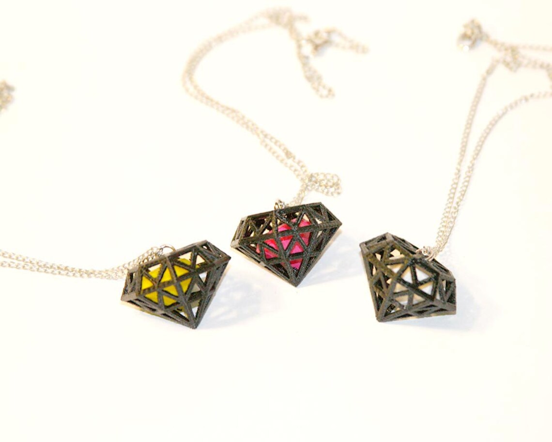 3D Printed Diamond Necklace - Etsy Canada
