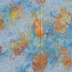 Sea Turtles Batik Fabric, Sold by the Half Yard, HARD TO FIND - Bali ...