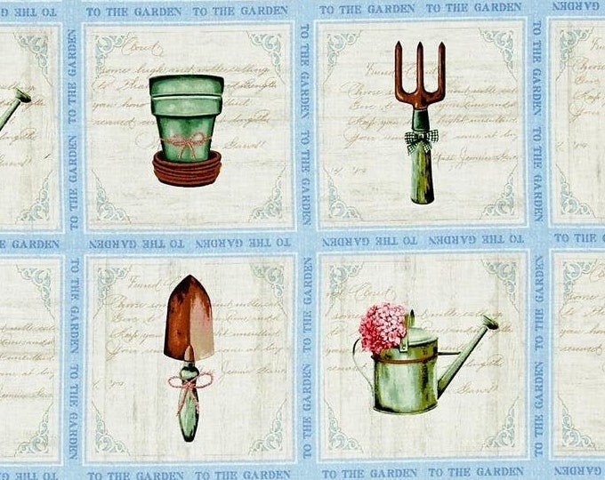 Garden Tools Quilt Panel, 100% Quilt Shop Quality Cotton, Sold by the ...