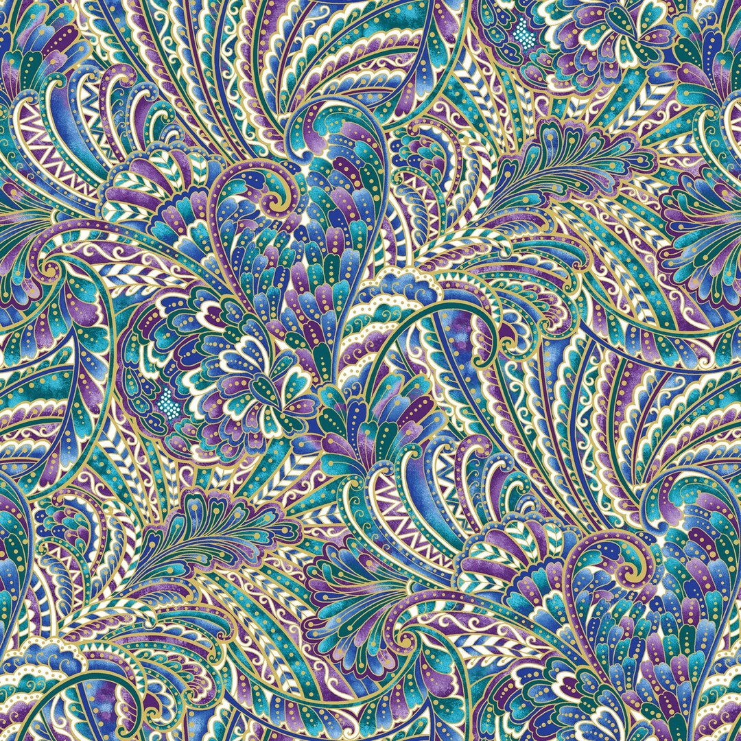 Colorful Metallic Feathered Filigree on Dark or White, Metallic ...