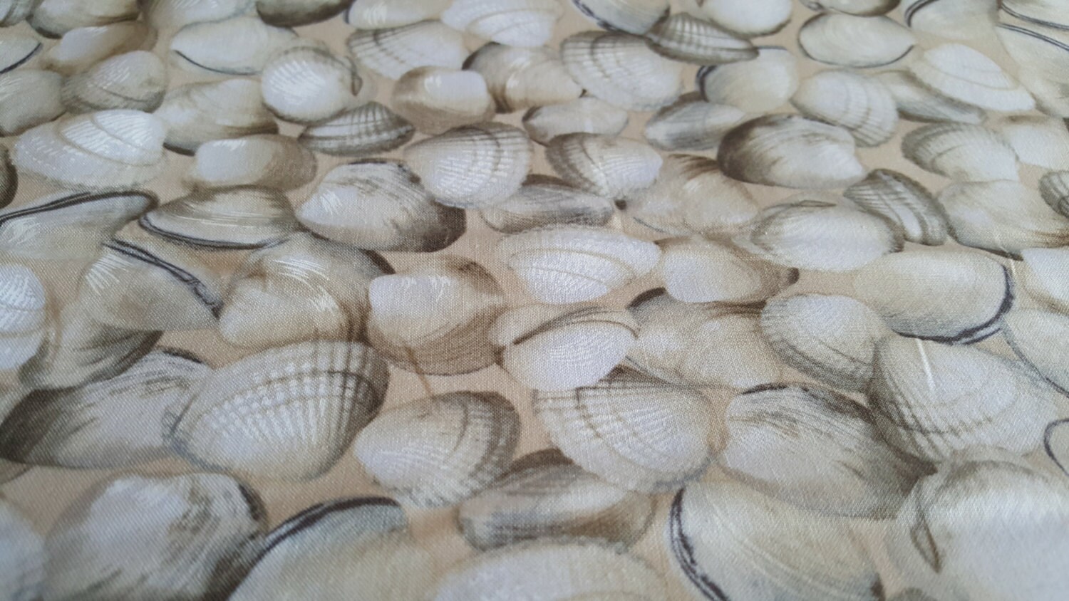 Clam Shells on Tan Kanvas Studios for Benartex 100% Quilt | Etsy
