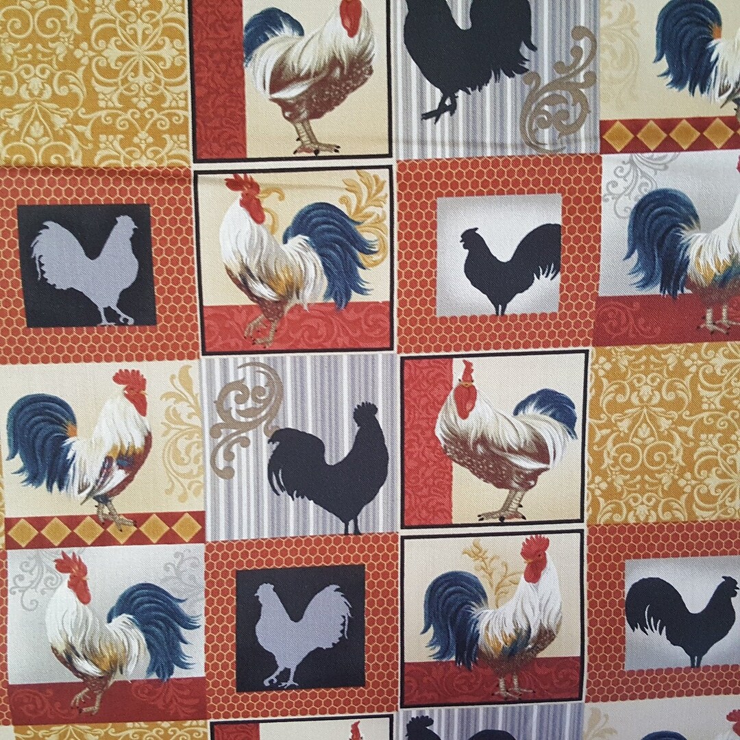 Rooster Blocks, 100% Quilt Shop Quality Cotton, Sold by the Half-yard - Etsy