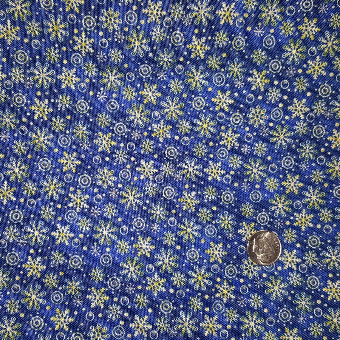 Christmas Fabric Snowflakes on Blue 100% Quilt Shop Quality - Etsy