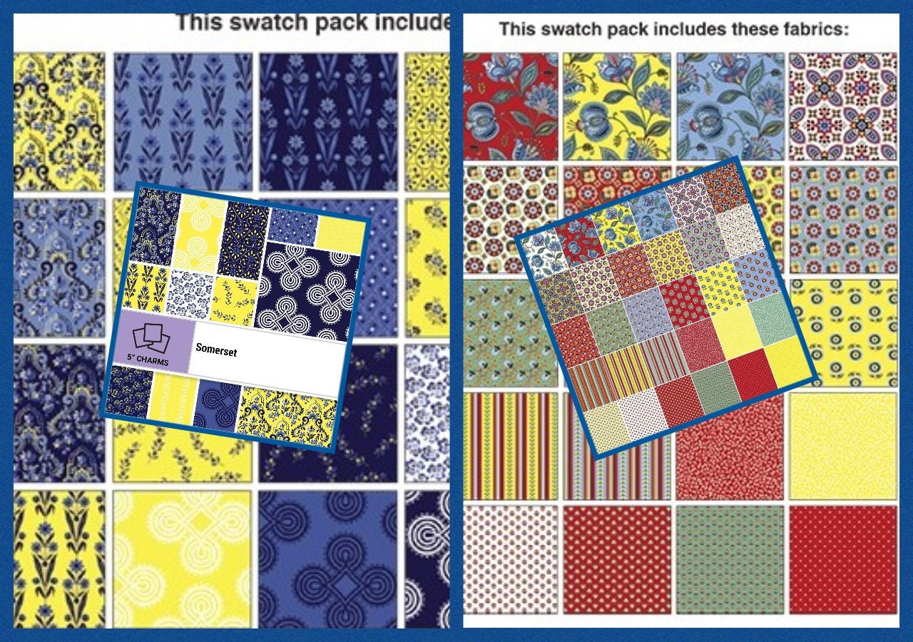 Charm Packs Yellow Blue Red & More U-pick 5 Inch Squares - Etsy