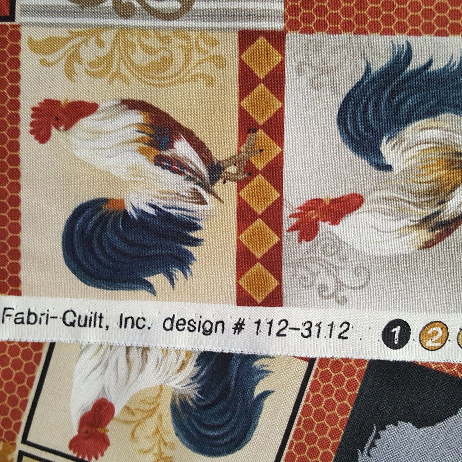 Rooster Blocks 100% Quilt Shop Quality Cotton Sold by the - Etsy