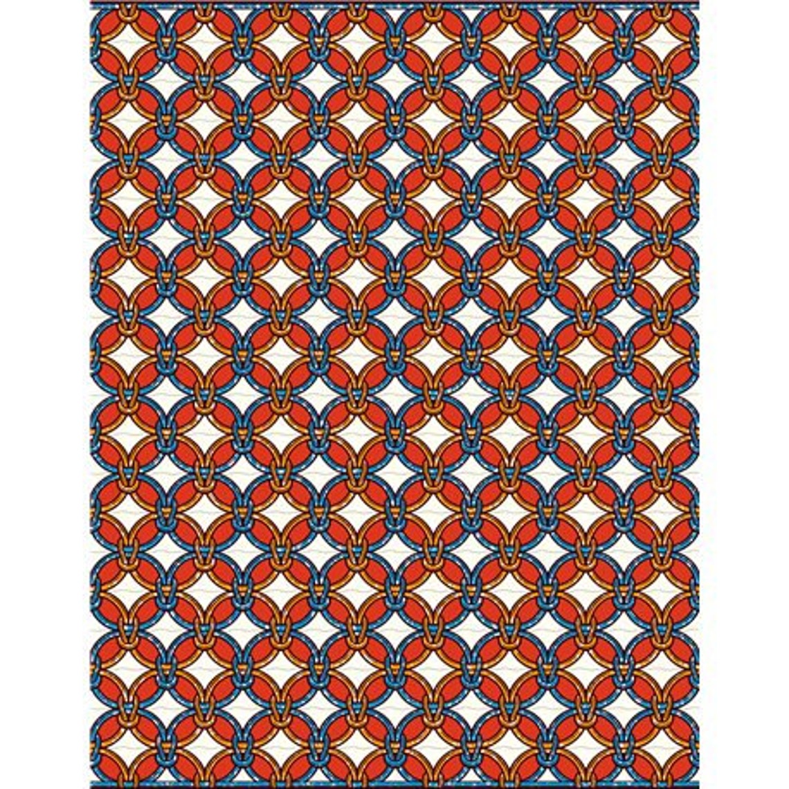 African Fabric Ankara orange & Turquoise Blue Adinkra - Etsy