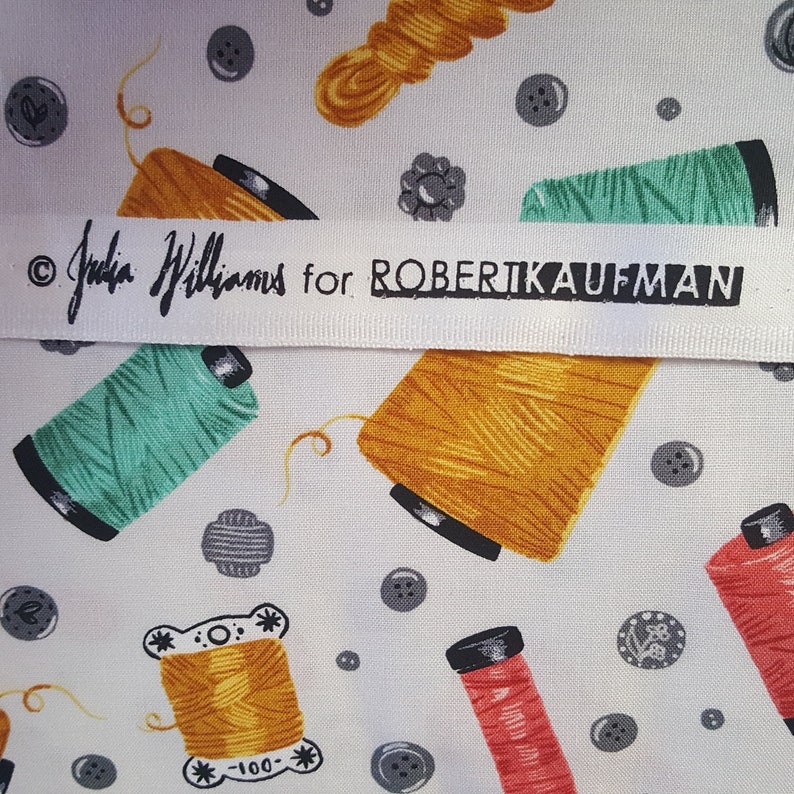 Thread Spools and Buttons Sewing Theme Fabric U-pick 100% - Etsy