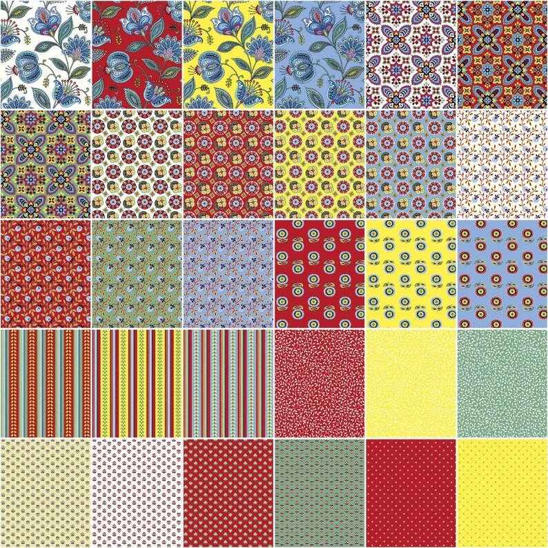 Charm Packs Yellow Blue Red & More U-pick 5 Inch Squares - Etsy