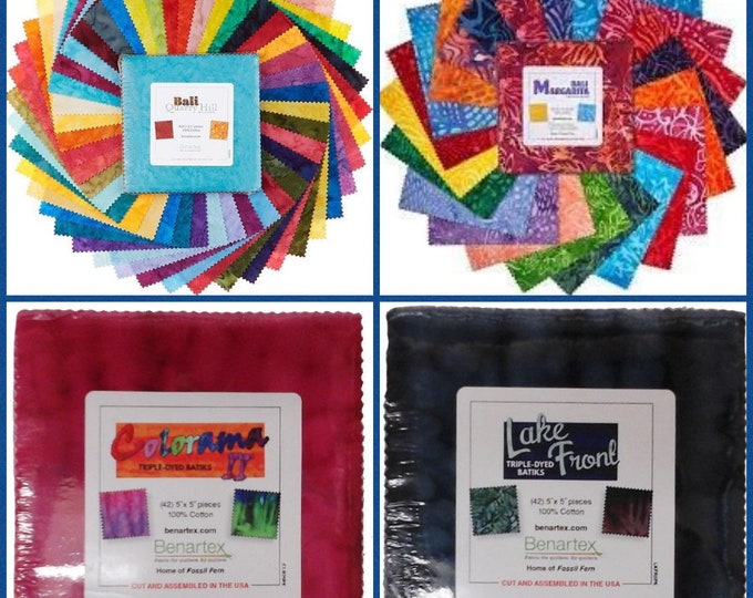 Batik Charm Packs, U-pick From 4 Design Lines, Bali Batik 5" X 5 ...