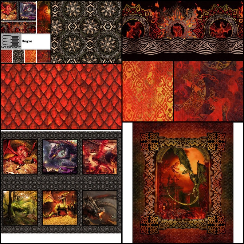 Dragon Fabrics Panels And/or Coordinates Celtic Symbols - Etsy