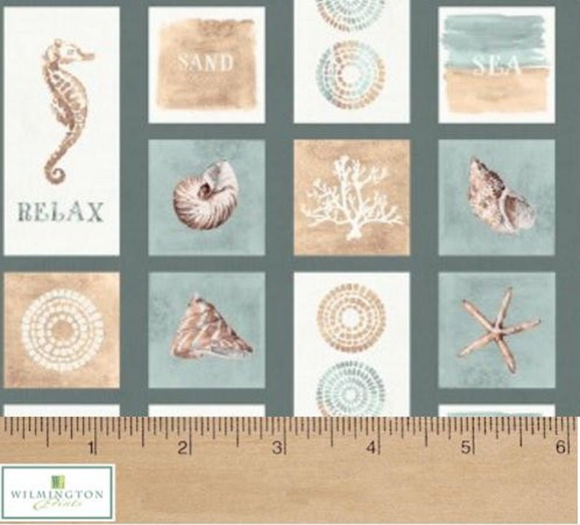 Nautical Panel Sand and Sea 100% Quilt Shop Quality Cotton - Etsy
