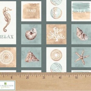 Nautical Panel, Sand and Sea, 100% Quilt Shop Quality Cotton, Sold by ...