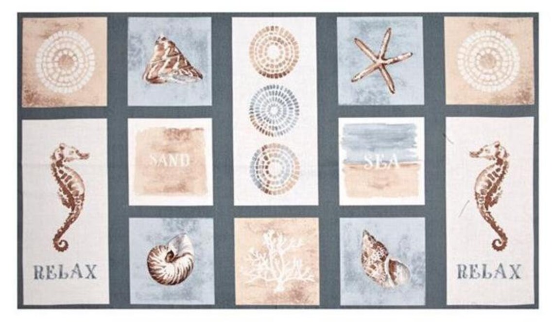 Nautical Panel Sand and Sea 100% Quilt Shop Quality Cotton - Etsy