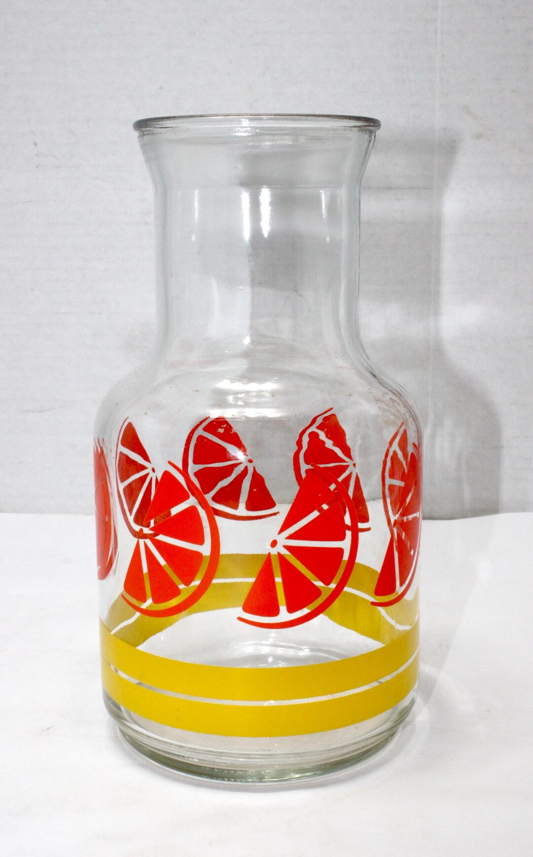 Vintage Glass Orange Juice Container Embossed canada Orange Slices ...