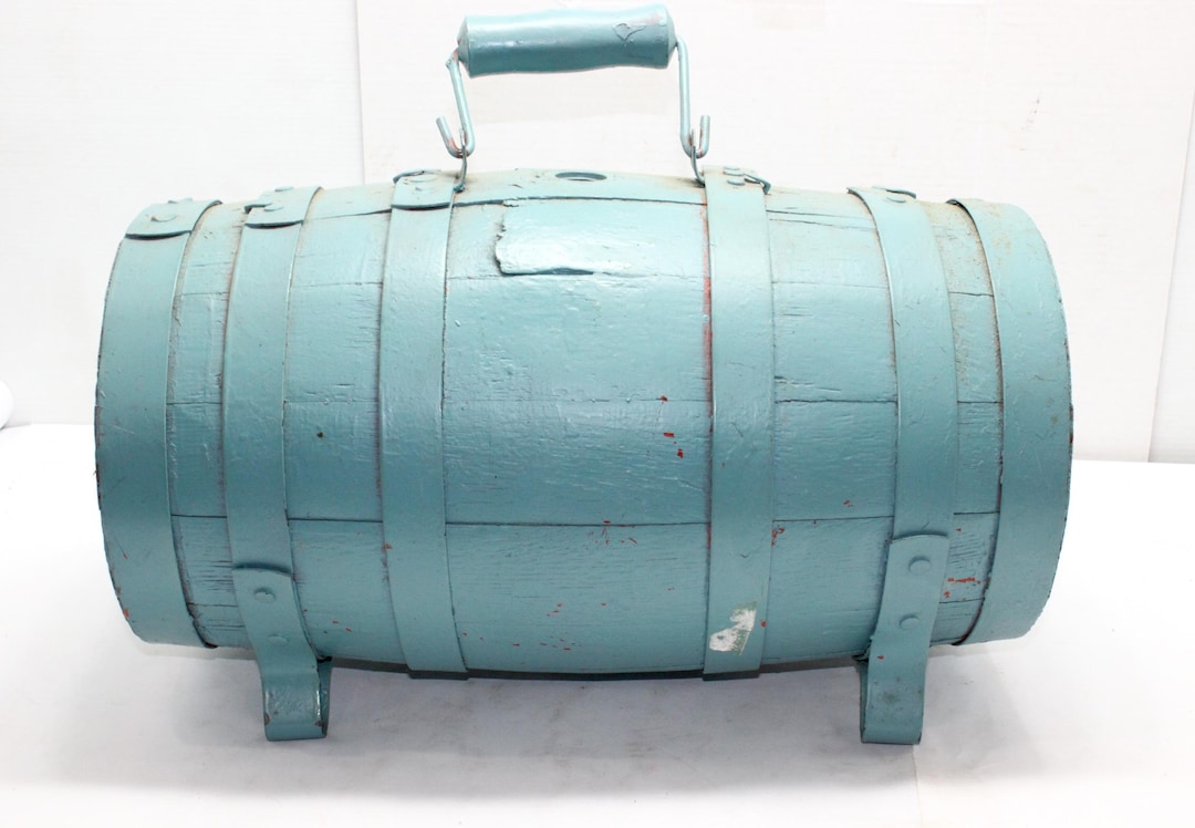 Vintage/antique Wood Nautical Type Water Barrel / Rum Keg With Bail ...