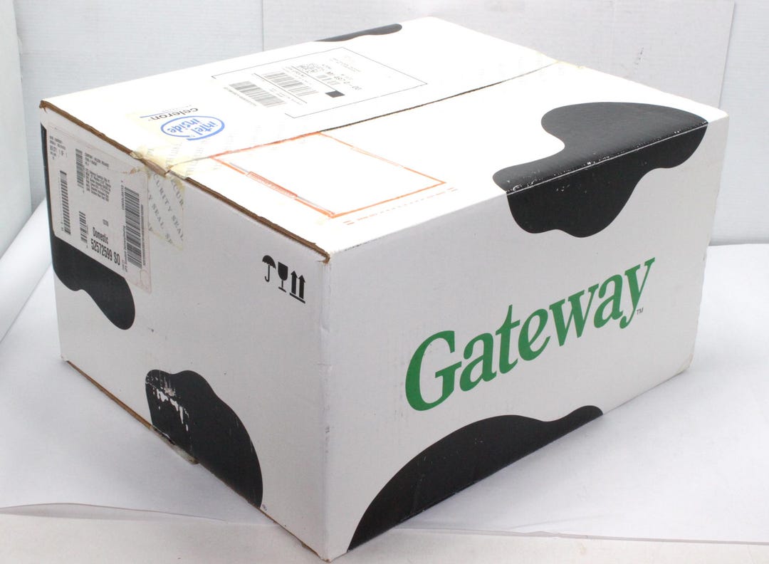 Vintage GATEWAY "cow" Box Empty Cardboard Box ONLY ~ Gateway Computer ...