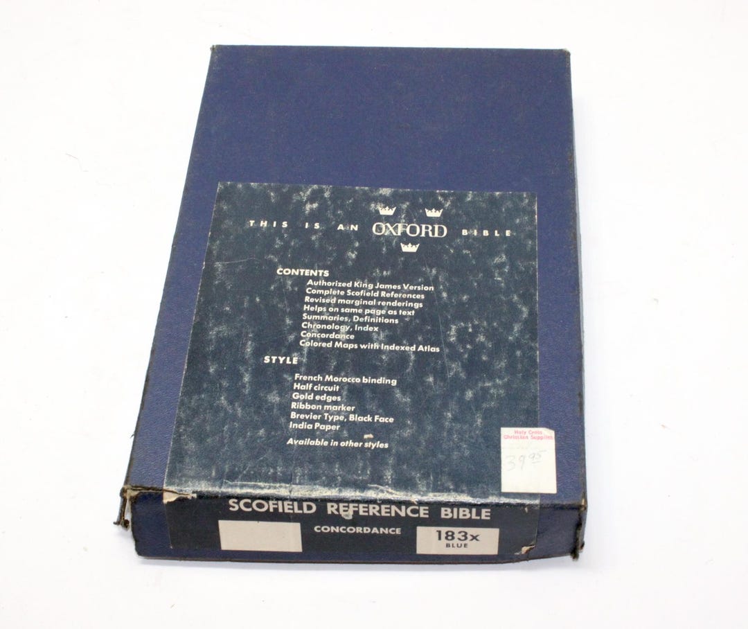 Vintage 1945 Oxford Scofield Reference Bible Blue Morocco Binding India ...