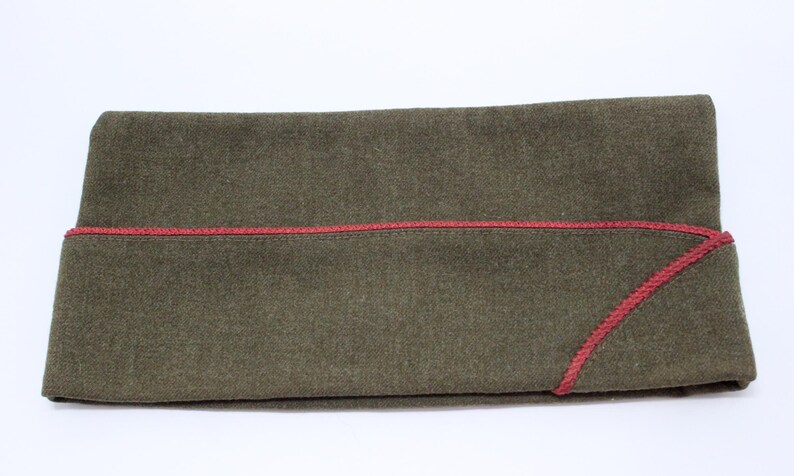 WW2 Vintage Wool Garrison Hat Red Piping WWII Wool Uniform Cap Army ...