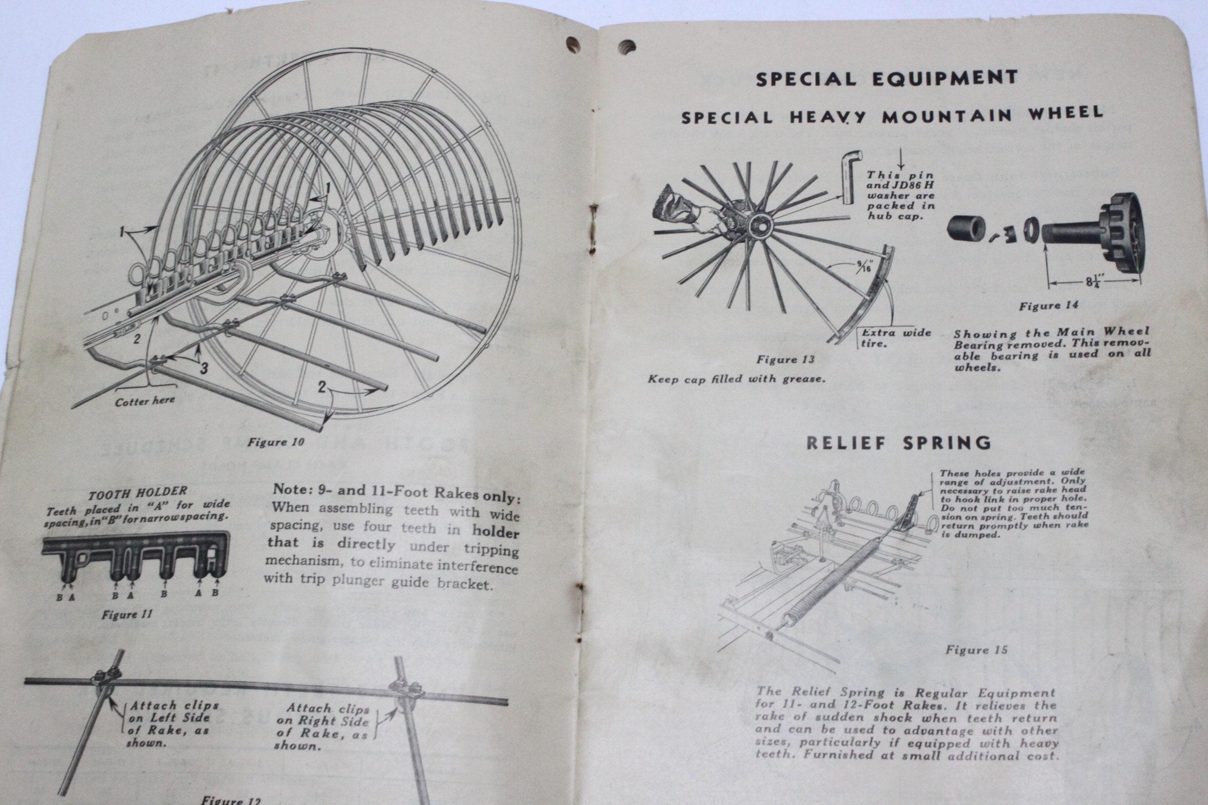 Vintage JOHN DEERE Sulky Rake Operators Manual Book 30's 40's Diagrams ...