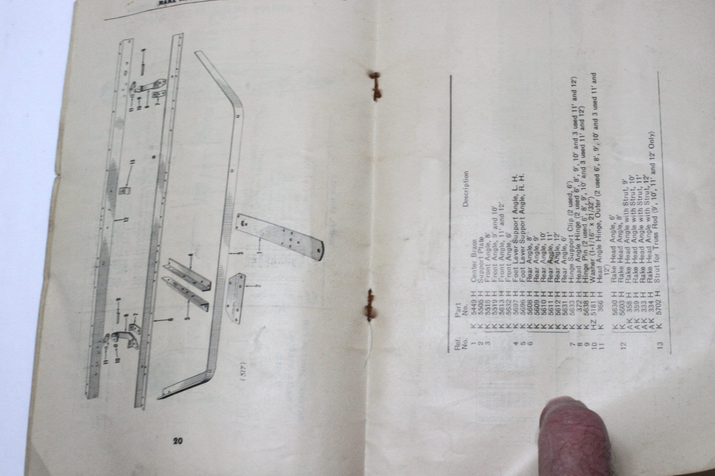 Vintage JOHN DEERE Sulky Rake Operators Manual Book 30's 40's Diagrams ...