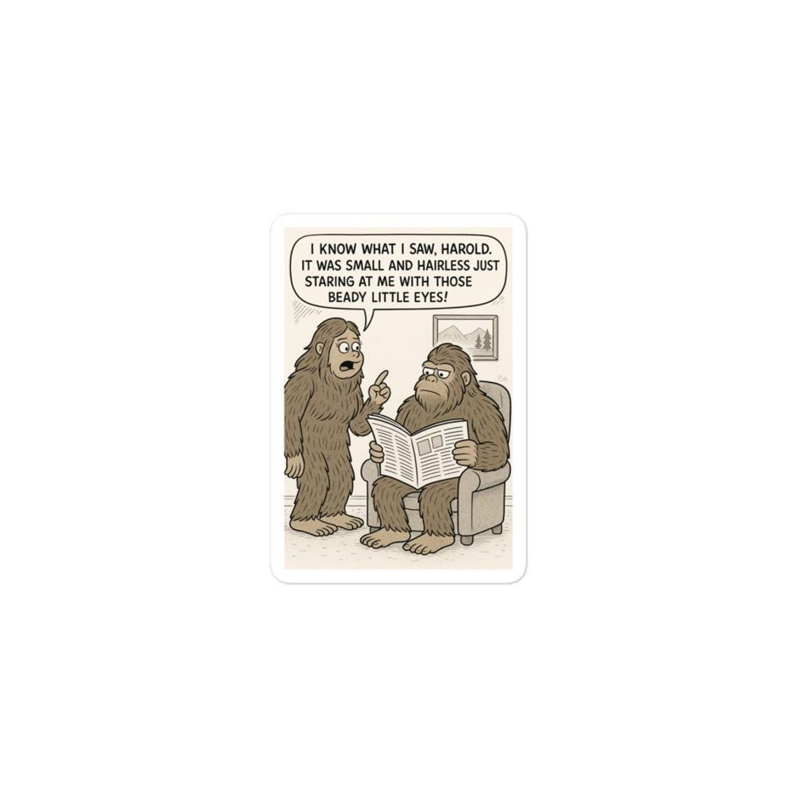Cartoon Sasquatch Couple Sticker - Etsy