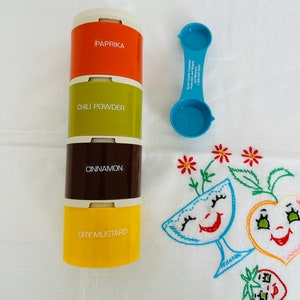 Vintage Tupperware Stackable Spice Containers Avocado Green Mustard ...