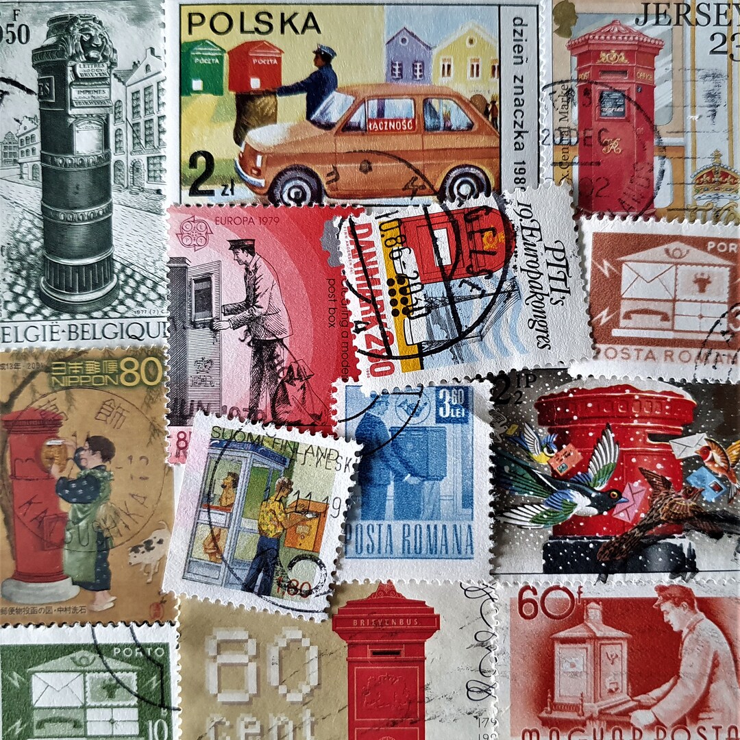 FREE SHIPPING 15 LETTERBOXES / Post Boxes Vintage Worldwide Postage ...