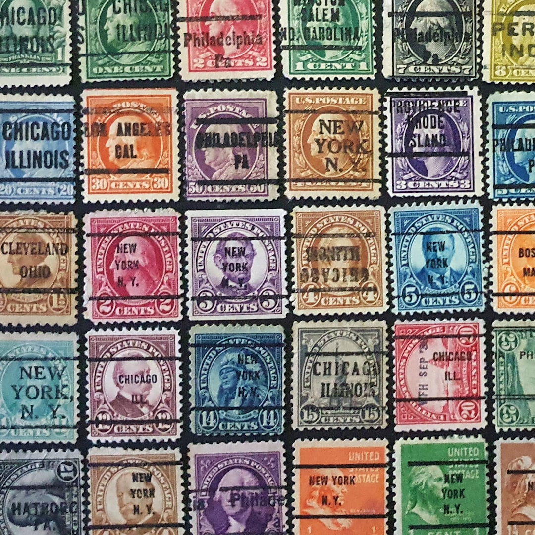 FREE SHIPPING 50 PRECANCELS Classic / Antique Us Postage Stamps Mainly ...