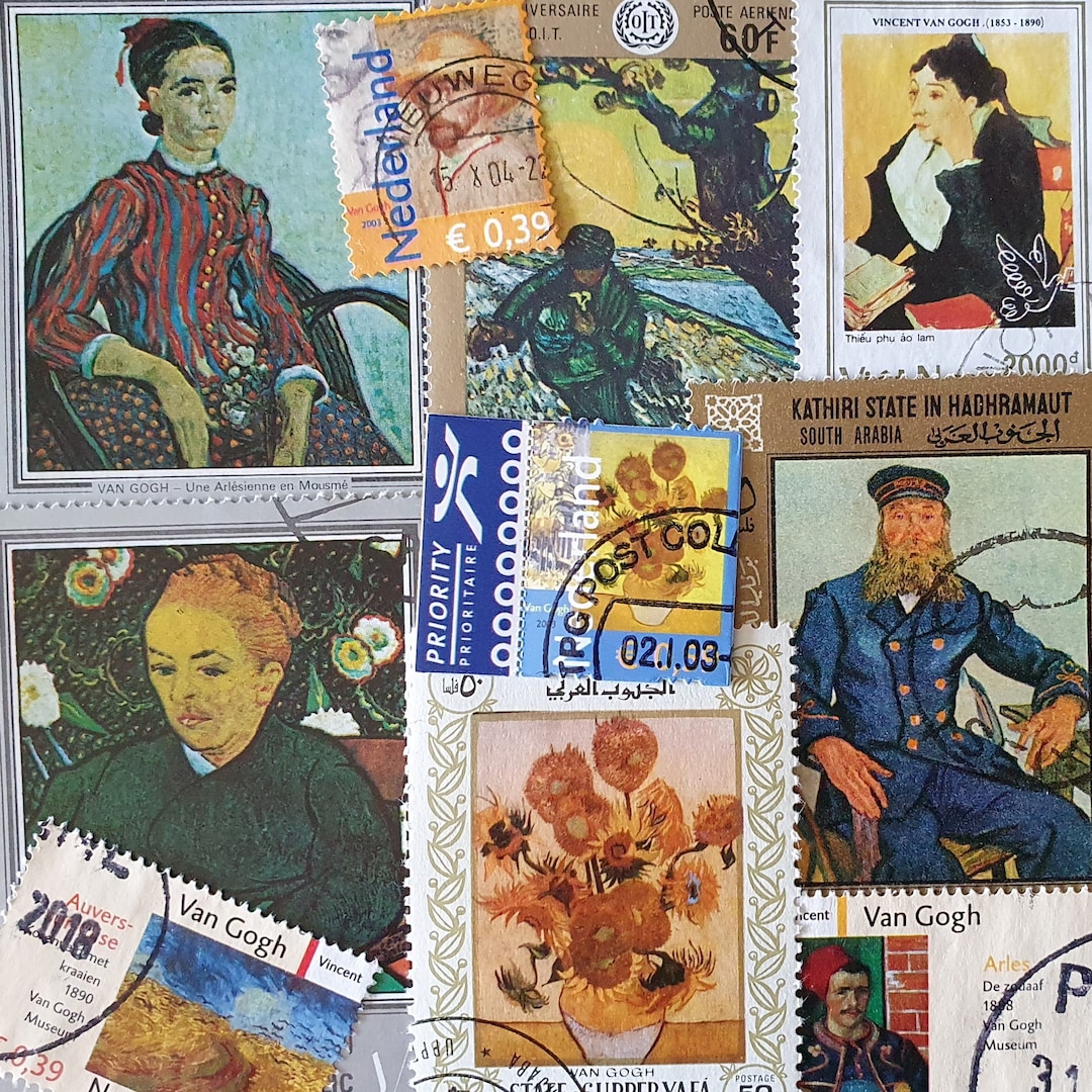 FREE SHIPPING ; 15 VAN Gogh Paintings on Vintage Worldwide Postage ...