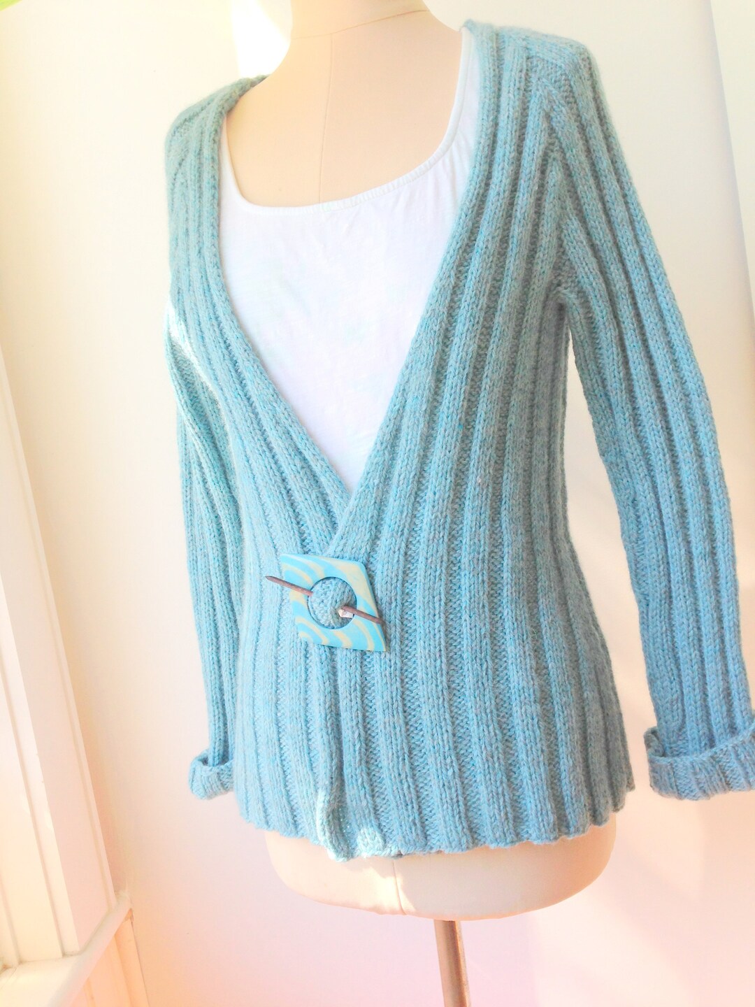 KNITTING PATTERN PDF, Eve's Rib, Womens Ribbed Cardigan, Long Sleeved ...