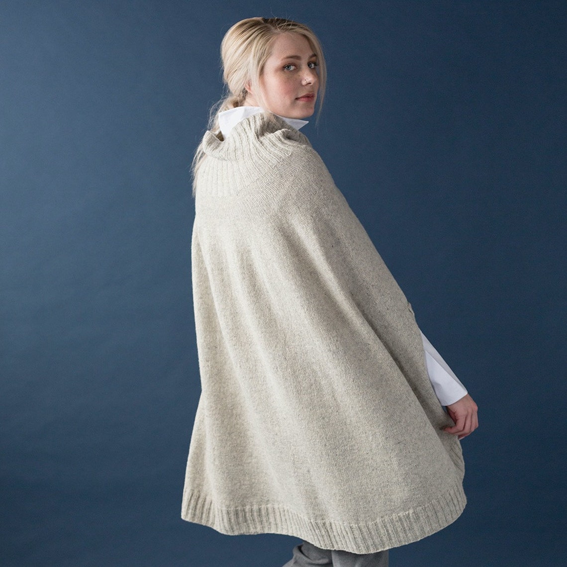 KNITTING PATTERN, PDF, Poincaré Poncho, Worsted Weight, Cabled Poncho ...