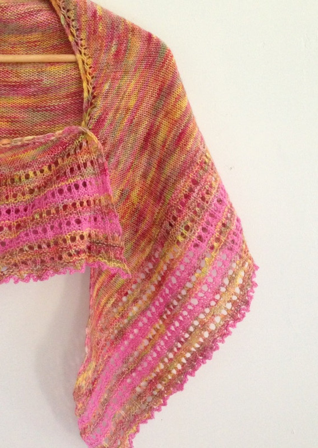 KNITTING PATTERN, PDF, Peek-a-boo Bay Shawl, Fingering Weight, Lace ...