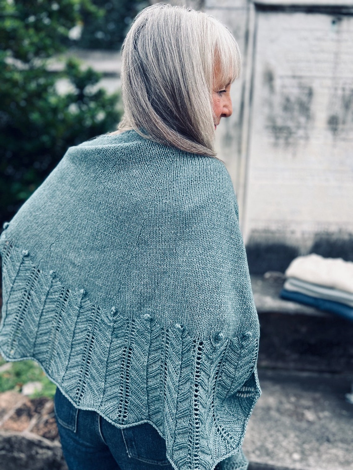 KNITTING PATTERN, PDF, Moonflower Wrap, Semi-circular Wrap Pattern With Lace Border - Etsy