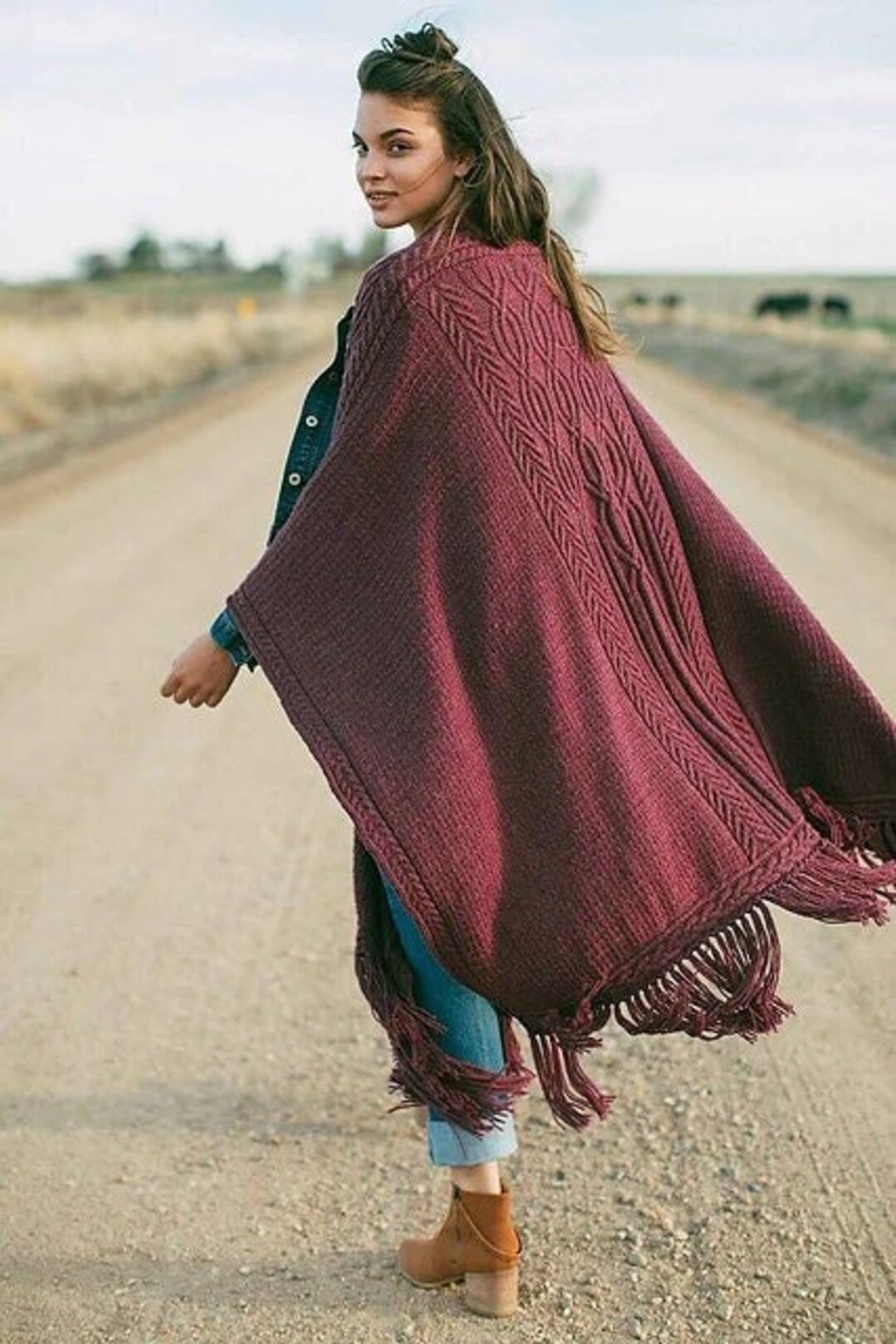 KNITTING PATTERN, PDF, Astral Road Ruana, Wrap Pattern, Ruana Pattern ...