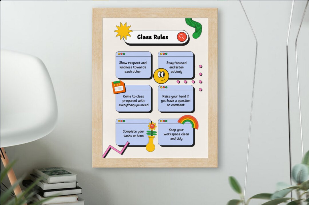 Retro Classroom Rules Digital Download Print - Etsy