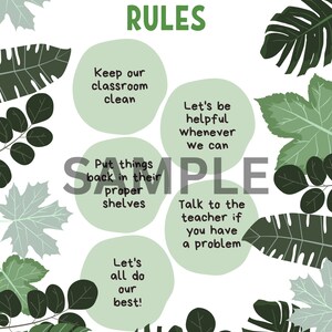 Jungle Classroom Rules Digital Download Print - Etsy