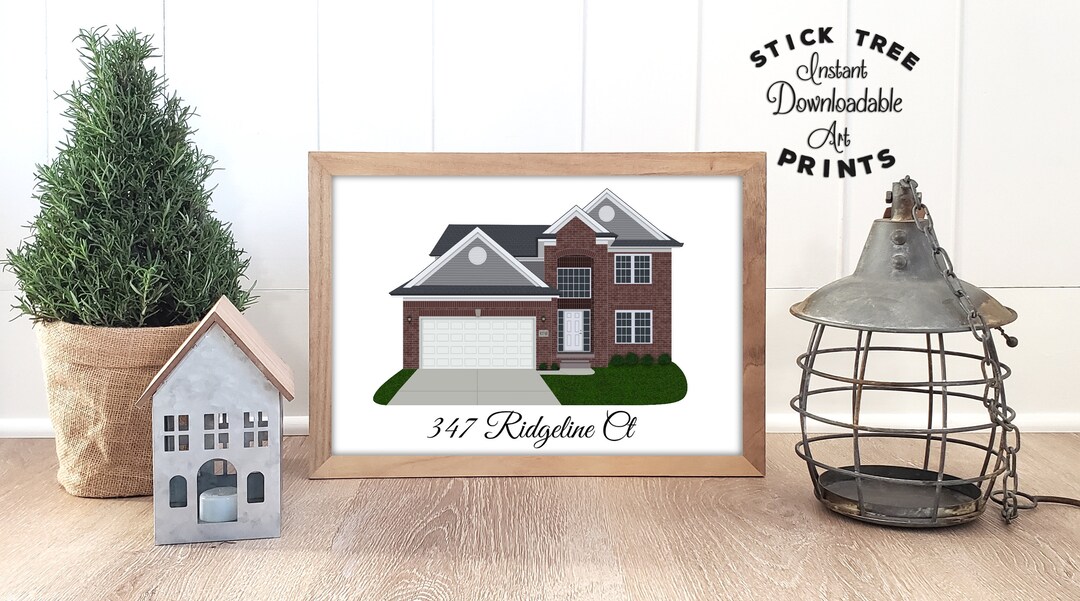 Custom House Portrait, Personalized House Portrait, Housewarming Gift ...