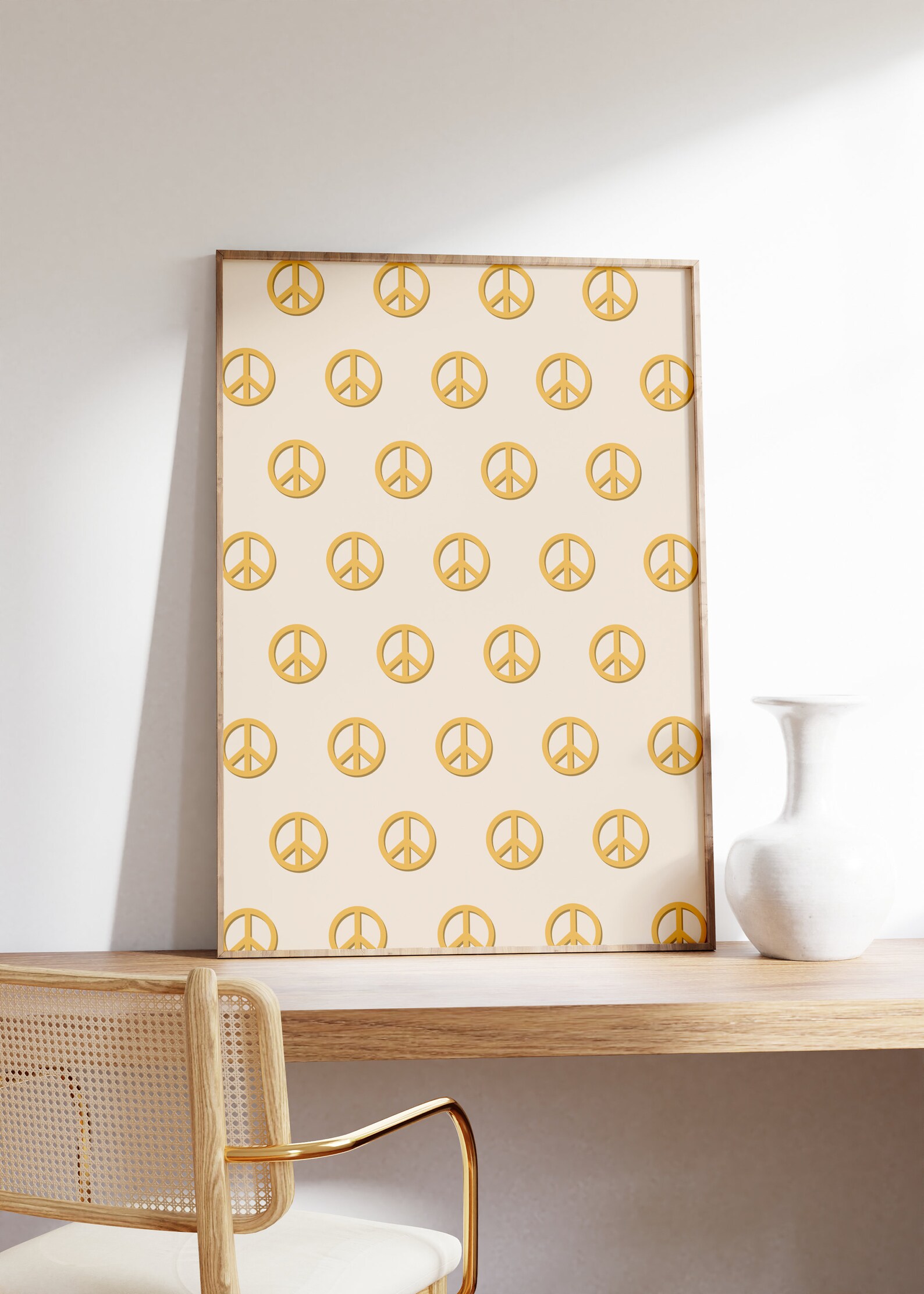 Boho Peace Sign Digital Print, Modern Bohemian Wall Art, Instant ...