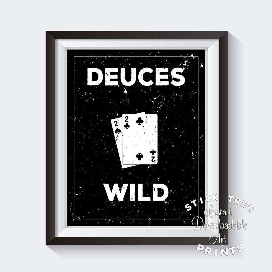 Deuces Wild - Funny Bathroom Decor, Bathroom Funny, Bathroom Wall Art ...
