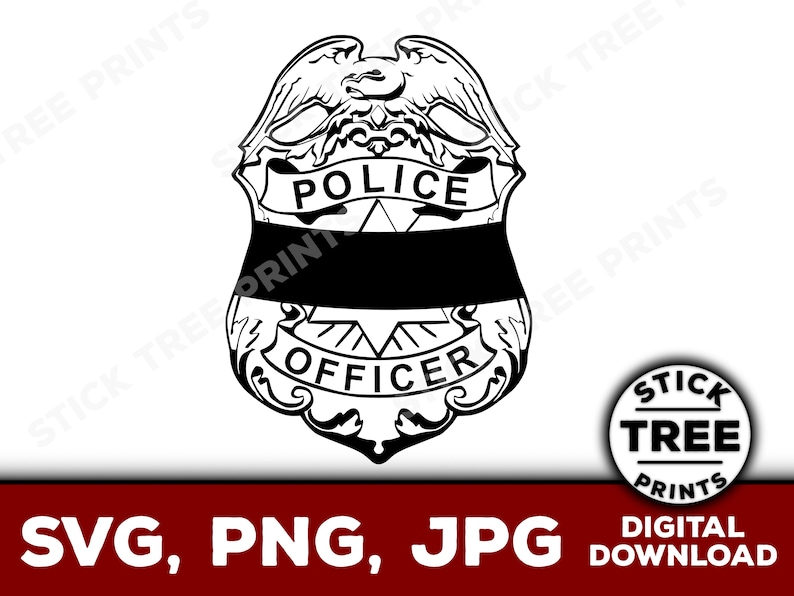 Police Badge Mourning Band SVG - Police Mourning Band Cricut File ...