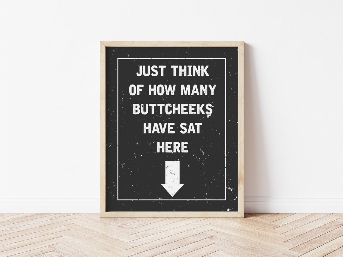 How Many Buttcheeks Print Funny Bathroom Print Funny - Etsy