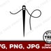 Needle and Thread SVG Needle and Thread Clip Art, Needle and Thread ...