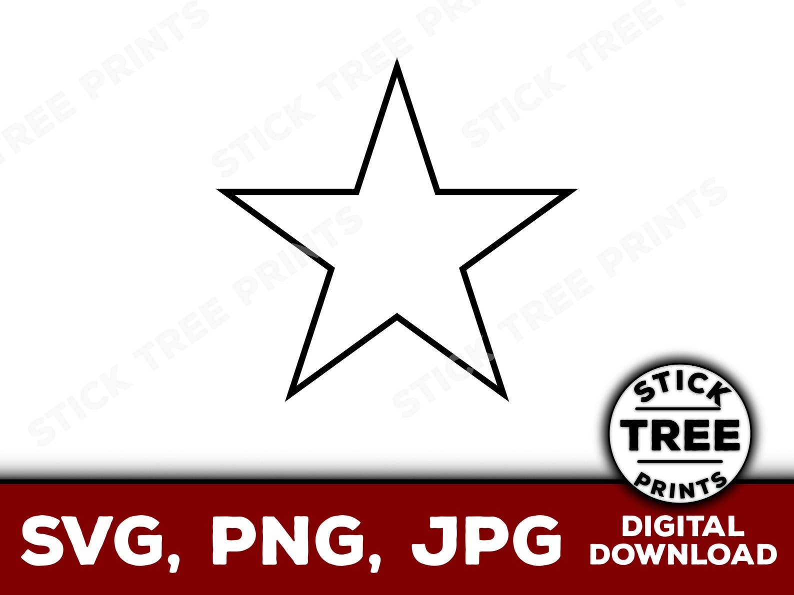 Star SVG Star Vector for Cricut Outlined Star Clip Art | Etsy