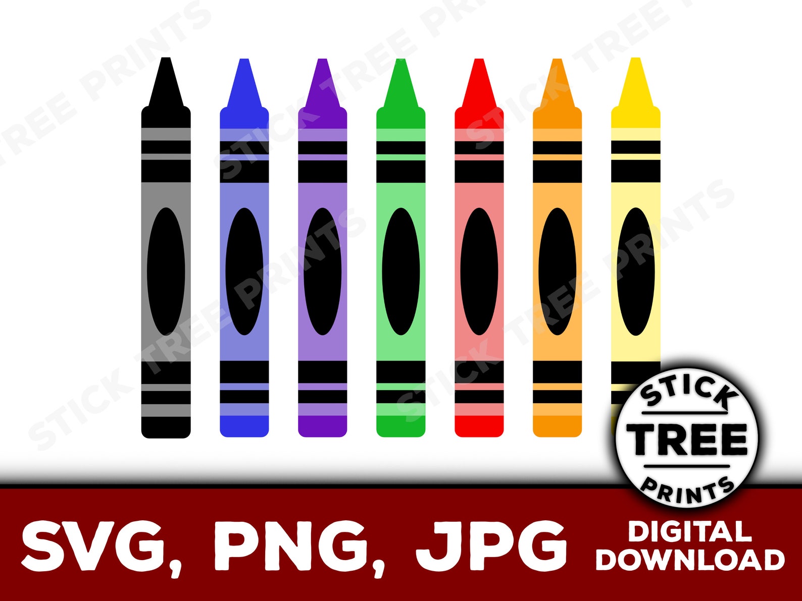 Crayon SVG and PNG Bundle Back to School SVG Set Crayons - Etsy