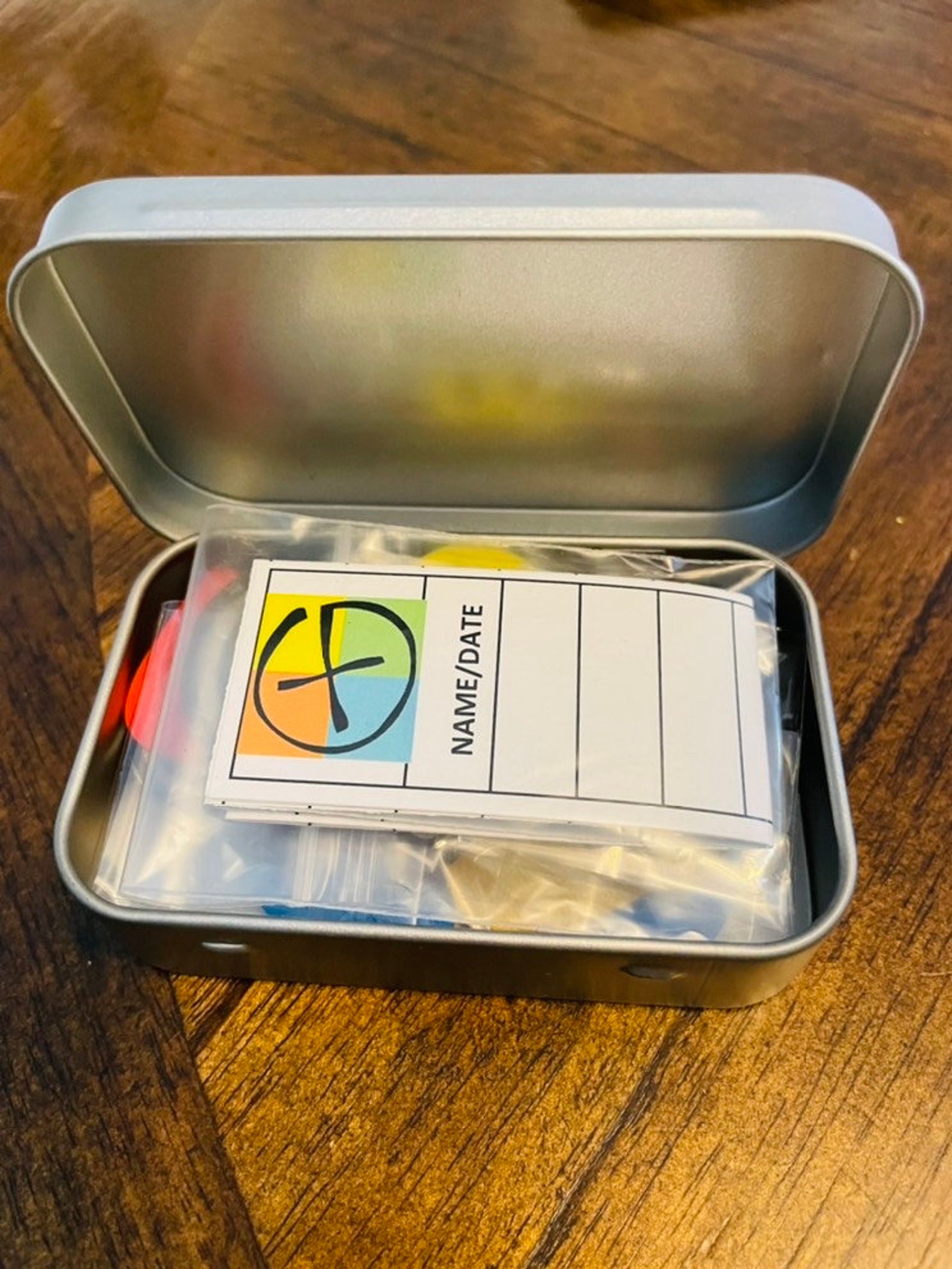 Geocache Swag Tin Gift, Filled With Swag, Stickers, Logs and Other Geo ...