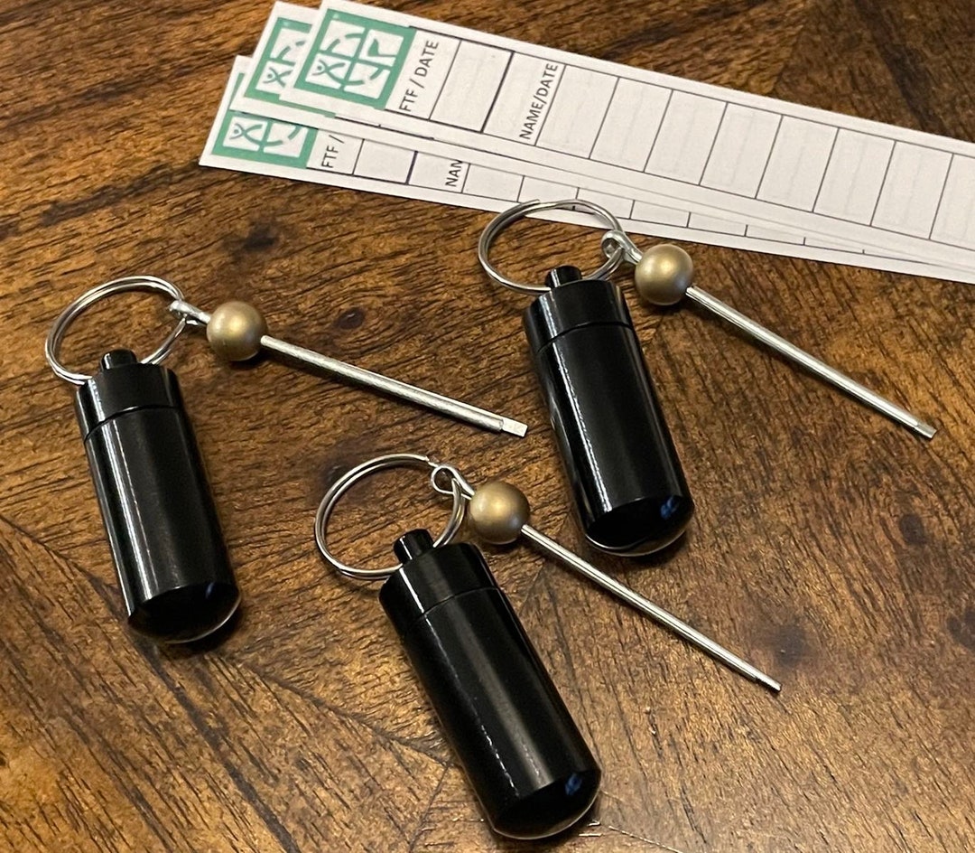 Geocache Containers Bison, Set of 3 Waterproof Micros With Key Ring Log ...